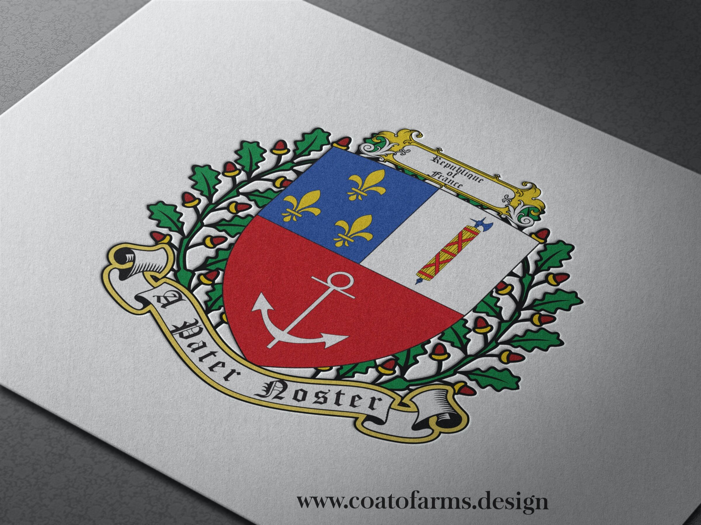 Coat of arms designed for a family from France - Custom Coat of Arms ...
