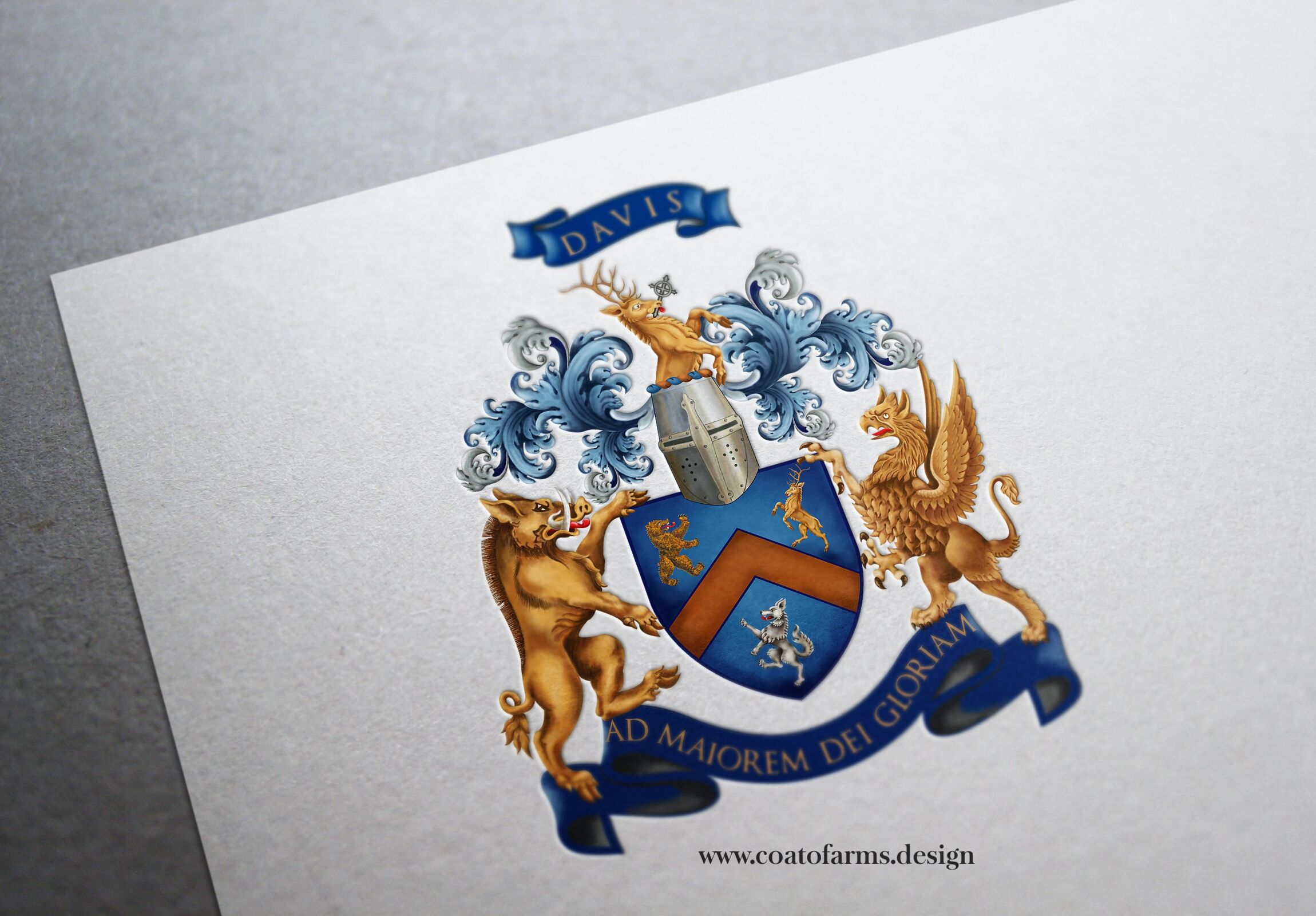 Coat of arms (family crest) I digitally painted for a family from the ...